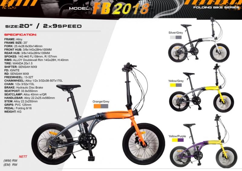 BNB FB 2018 2X9 SPEED FOLDING BIKE – S2Hcycle | MTB | Road | TRI | Run